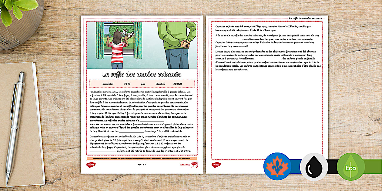 The 60's Scoop Cloze Activity French (teacher made) - Twinkl