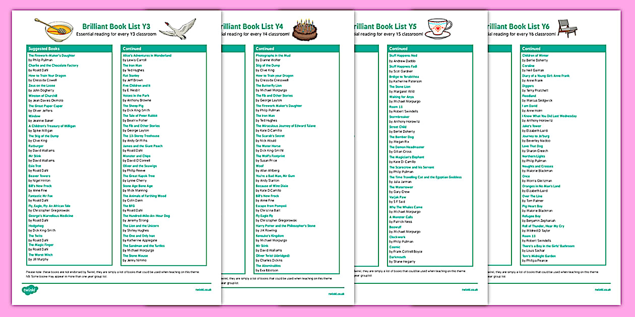 Black and White KS2 Primary Books List Pack - Twinkl