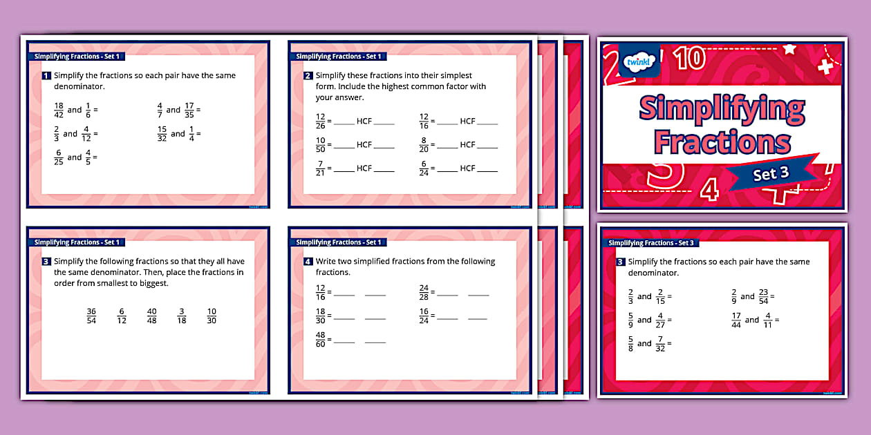 NZ Challenge Cards - Simplifying Fractions (teacher made)