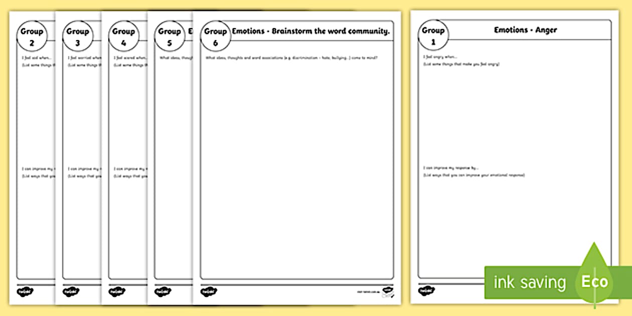 Emotions Small Group Brainstorm Activity (teacher made)