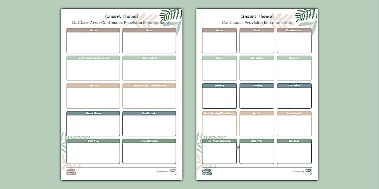 Editable Continuous Provision Planning Template - Twinkl