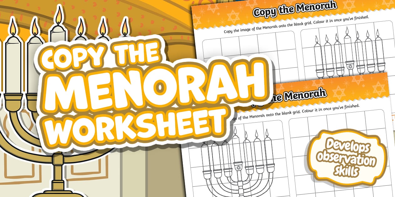 Copy the Menorah Worksheet