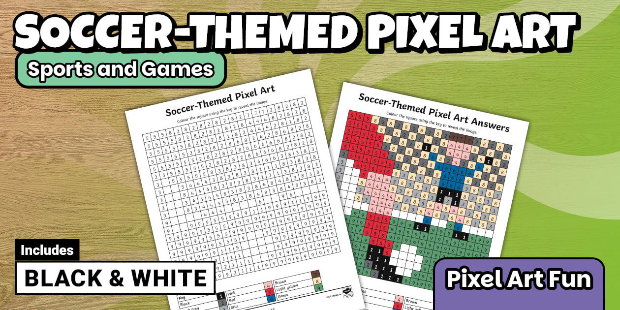 Soccer-Themed Pixel Art Activity