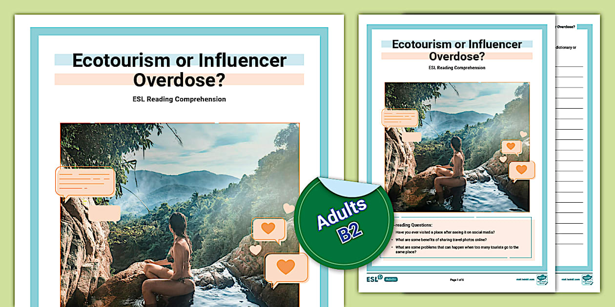 ESL Ecotourism or Influencer Overdose? [Adults, B2] - Twinkl