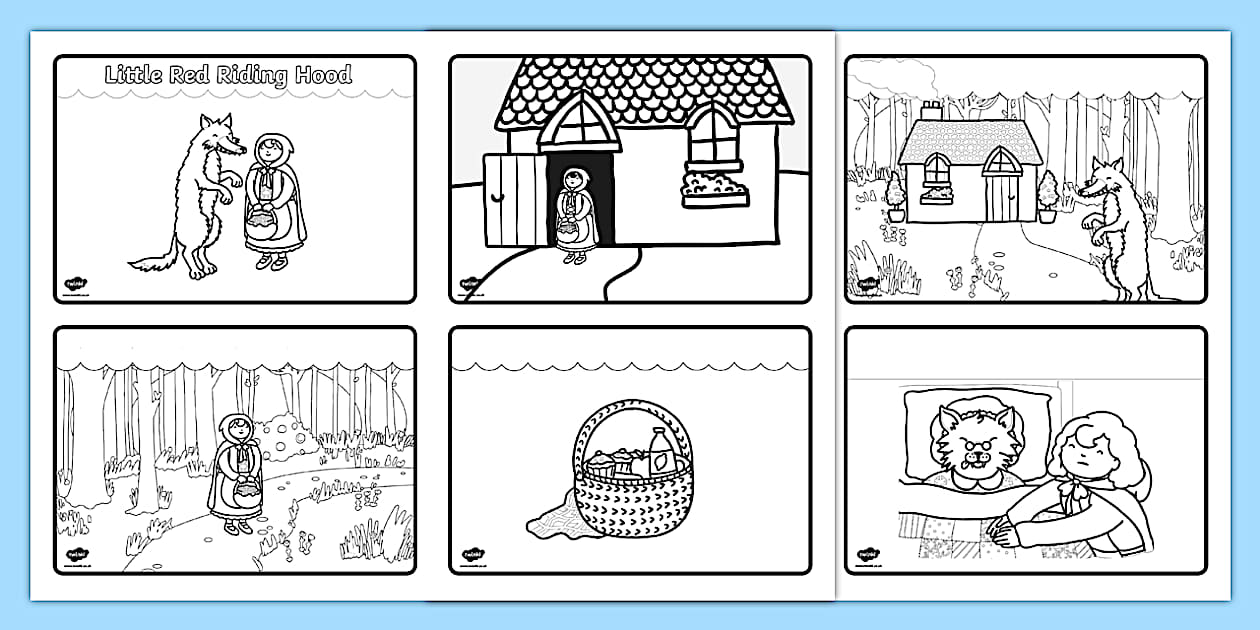 Editable Little Red Riding Hood Story Sequencing (4 per A4)