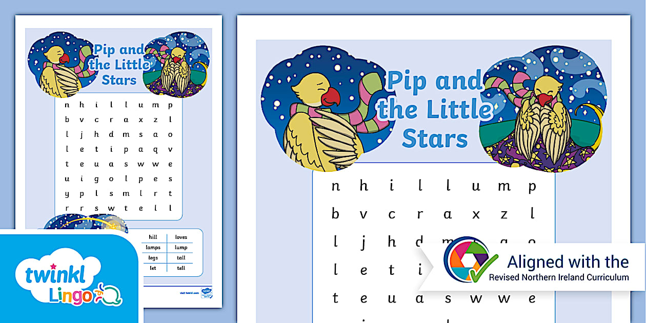 Pip and the Little Stars Phase 2 'l' Word Search - Twinkl