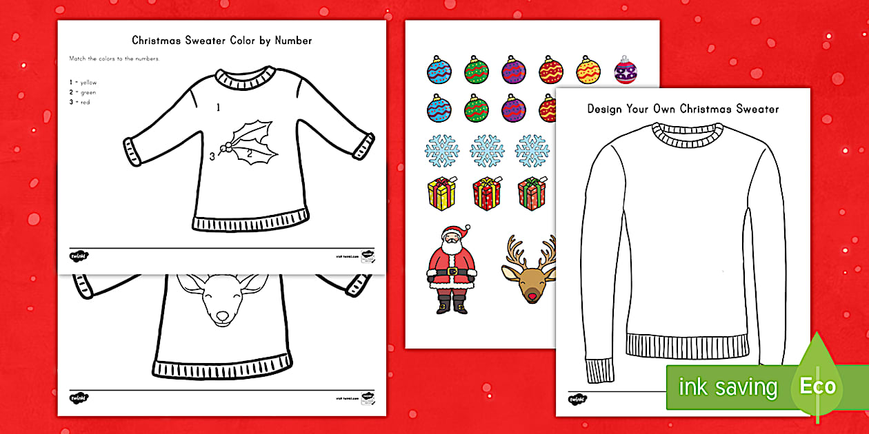 Design Your Own Christmas Sweater Activity Pack | Twinkl USA