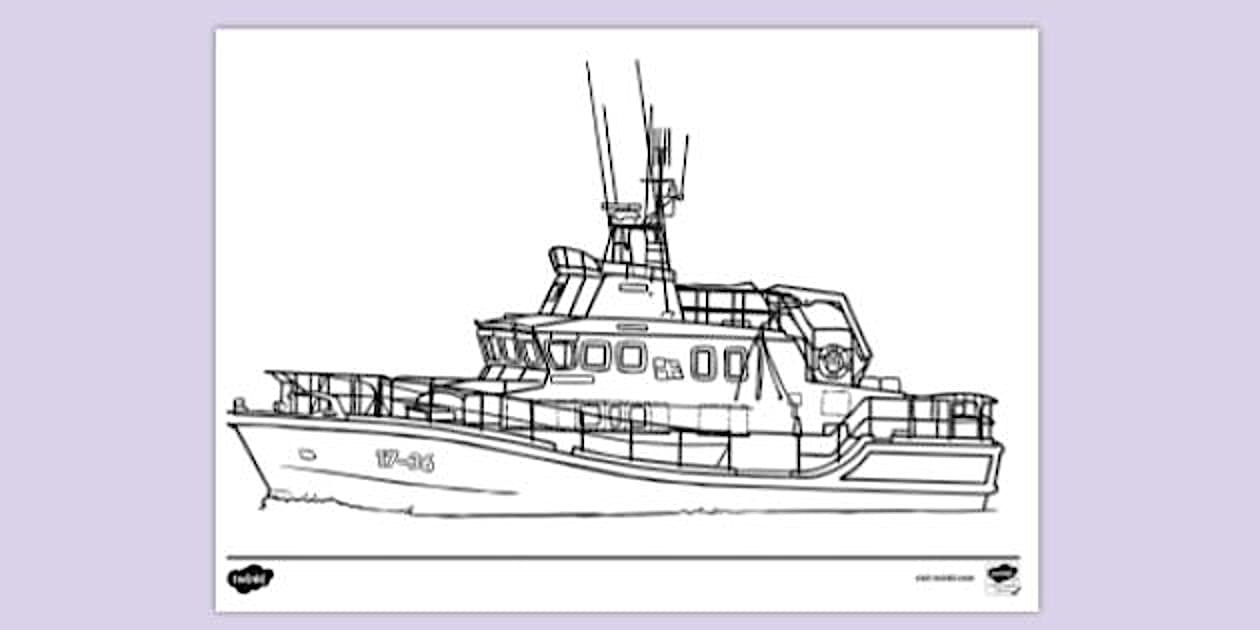rnli lifeboat colouring sheet (teacher made) - Twinkl