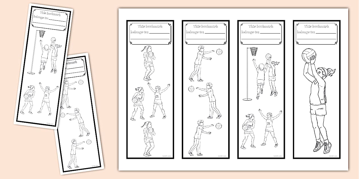 Netball Colouring Bookmarks (teacher made) - Twinkl