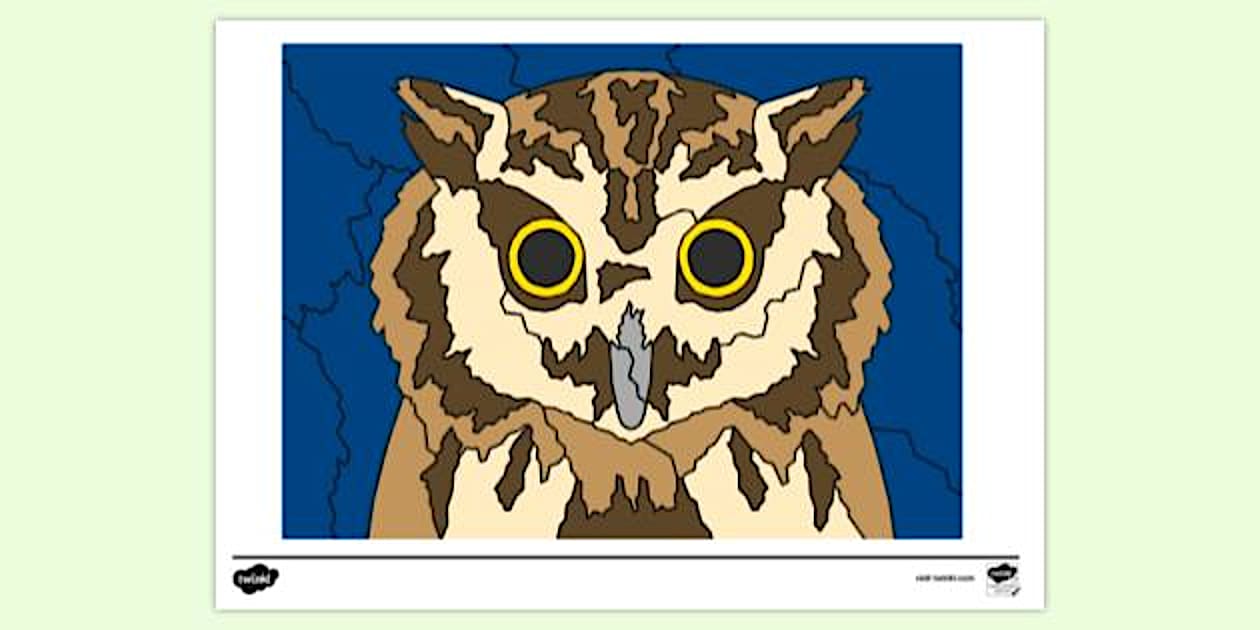 Owl Colouring Page Already Coloured | Colouring Sheets