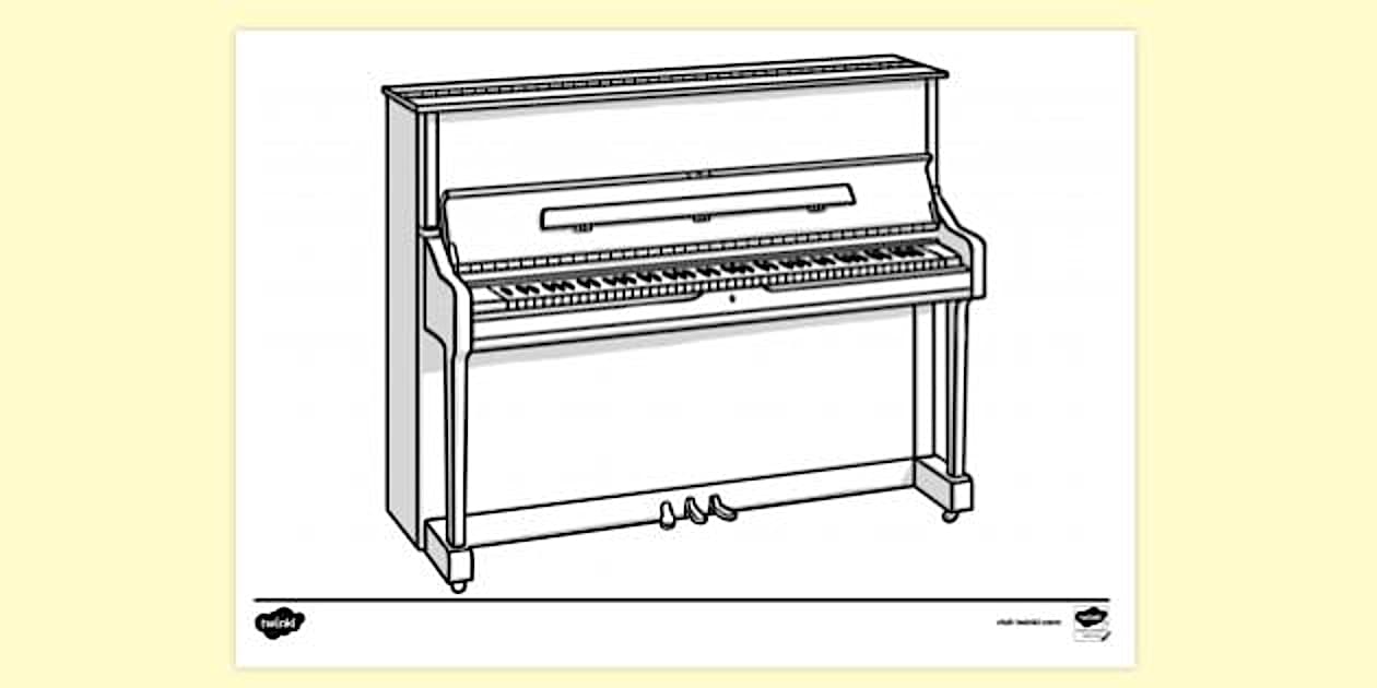 Piano Colouring Sheet | Colouring Sheets | Twinkl Resources