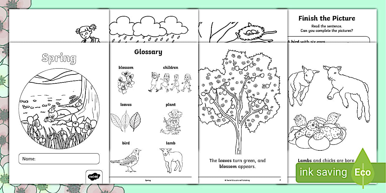 Read and Colour Non-Fiction Booklet: Spring (teacher made)