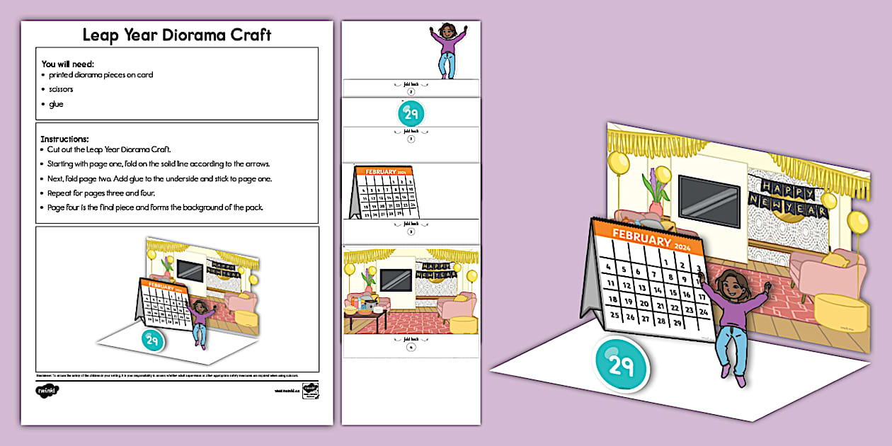 Leap Year Diorama Craft (teacher made) - Twinkl