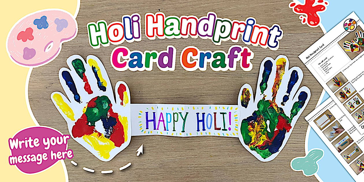 Holi Handprint Card