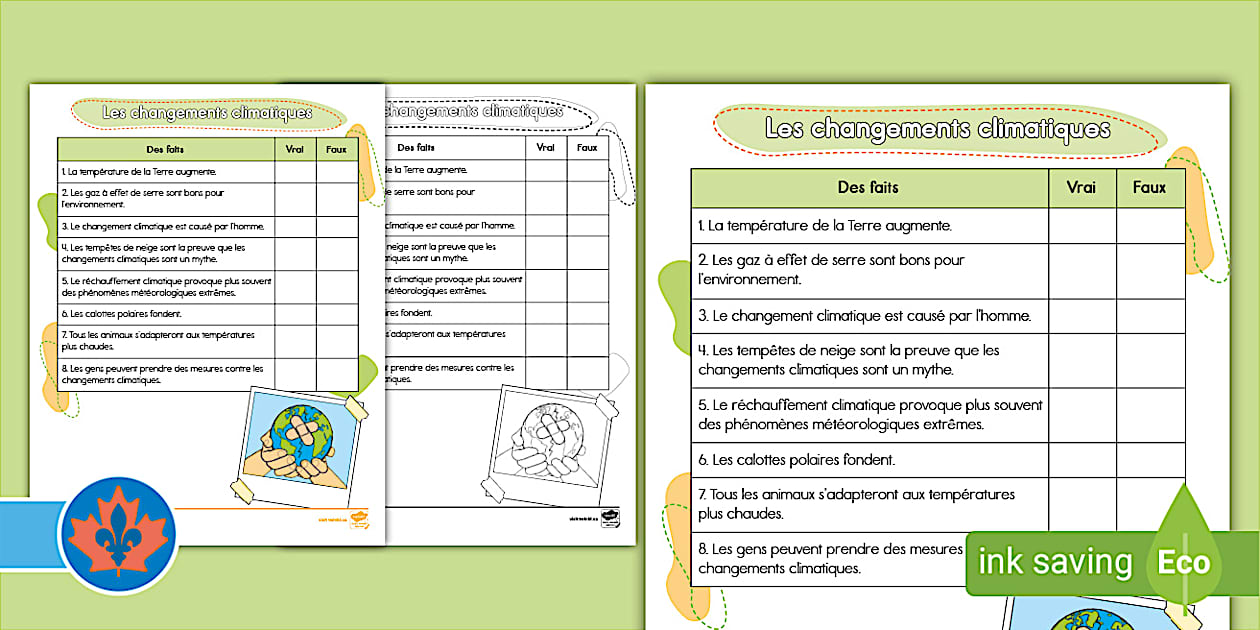 True or False Climate Change French Quiz - Twinkl CA