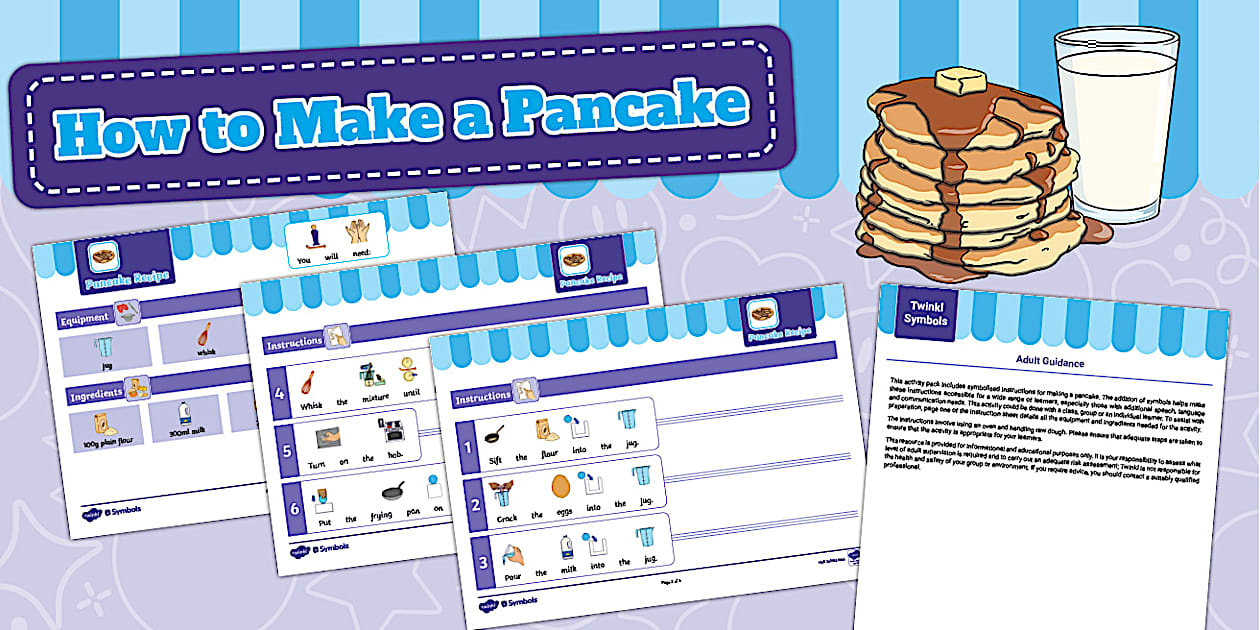 Twinkl Symbols: Pancake Recipe