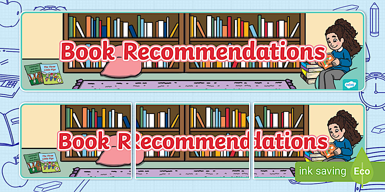 Book Recommendations Display Banner (teacher made) - Twinkl