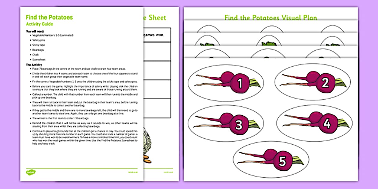 Find The Potatoes Game (teacher made) - Twinkl