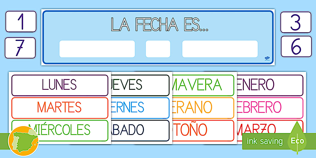 Pack para decorar el aula: La fecha de hoy es... - Twinkl