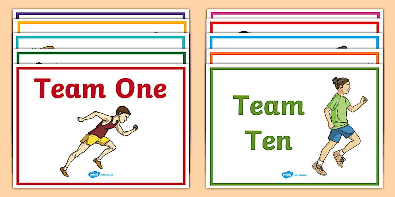 Editable Team Name A4 Display Poster - Sport's Day, team names, houses,