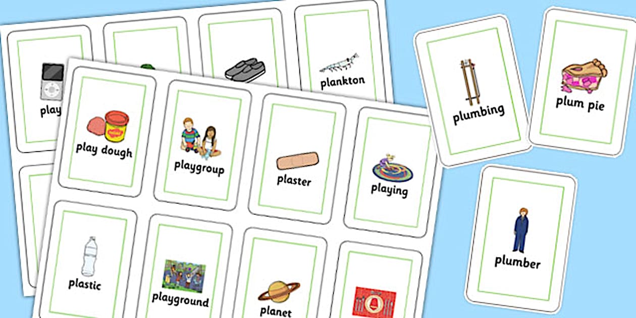 Cursive Two Syllable PL Sound Flash Cards (teacher made)