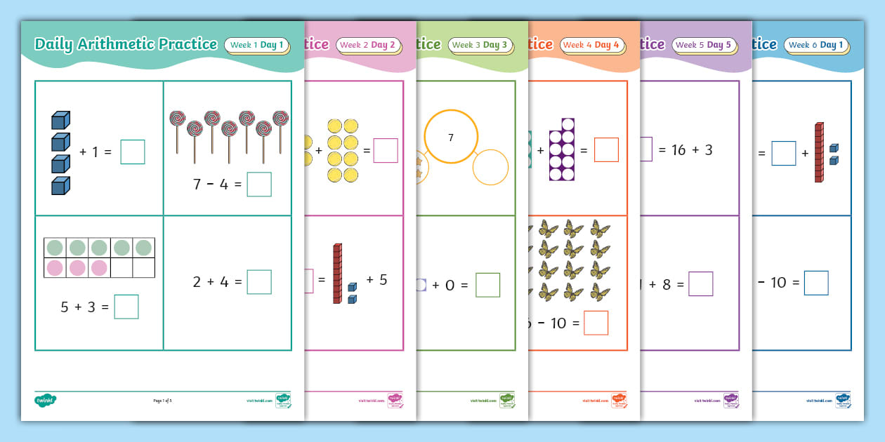 👉 Year 1 Daily Arithmetic Practice - Ten Minute Maths Workout
