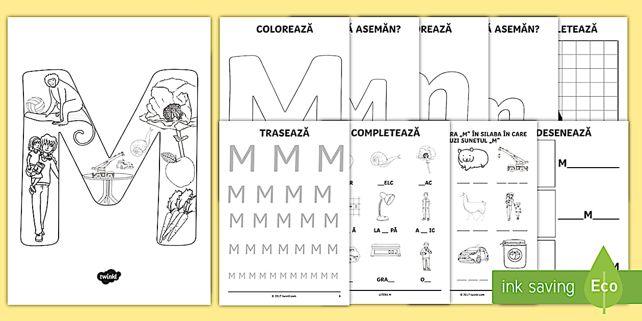 Consolidarea literei M - Broșură (teacher made) - Twinkl