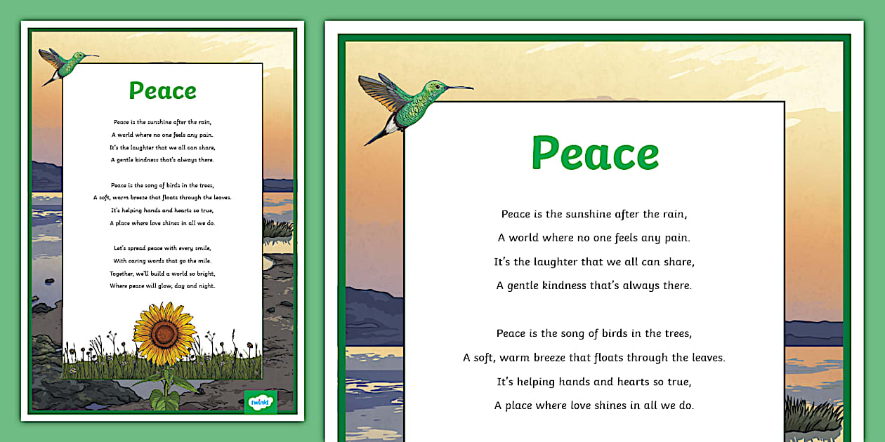 Peace Poem (Teacher-Made) - Twinkl