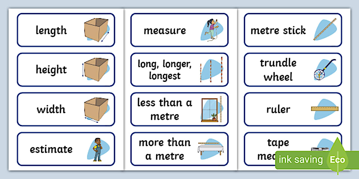 Length Vocabulary Word Cards | Primary Resources - Twinkl