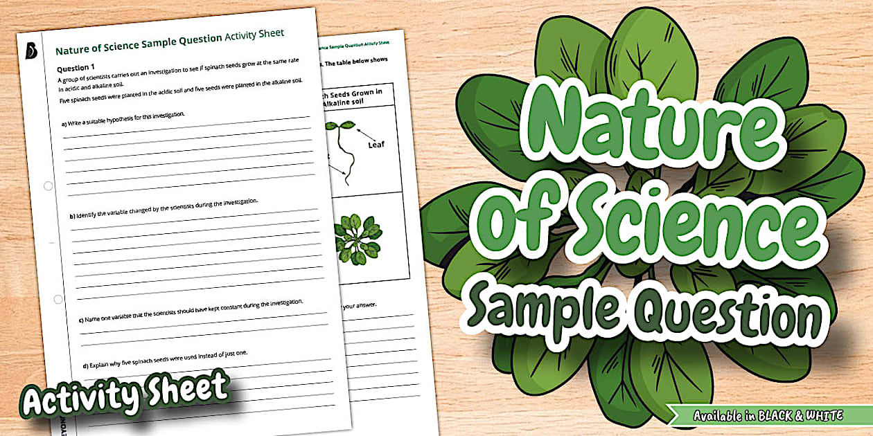 Nature of Science Sample Question Activity Sheet