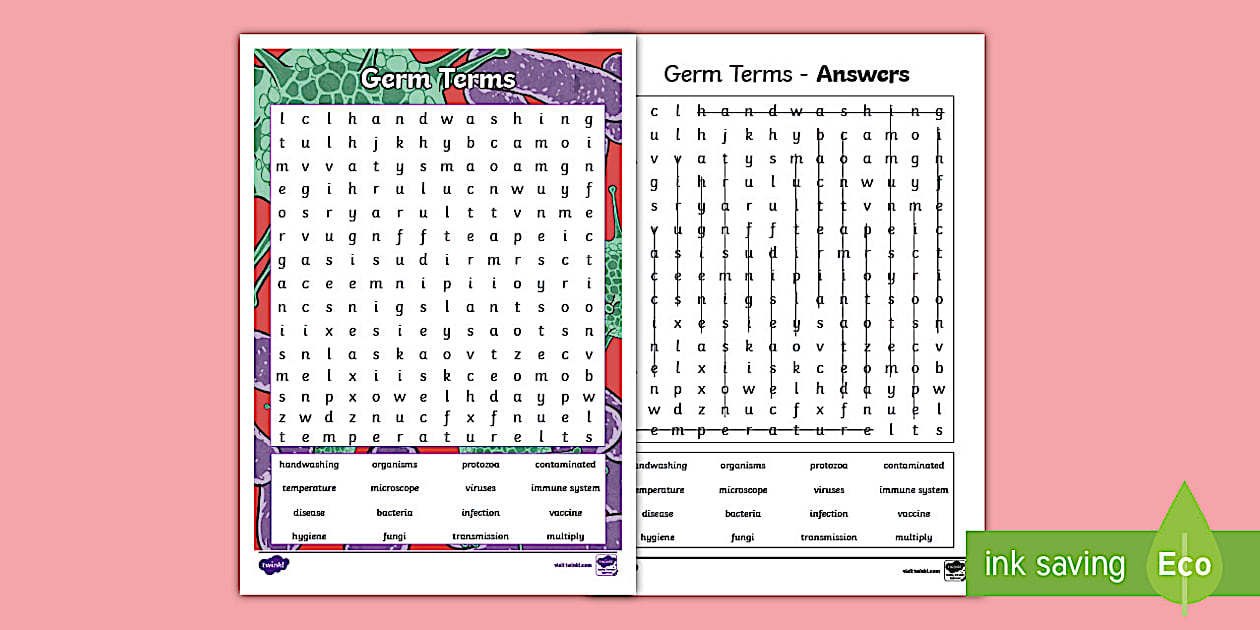 Germ Terms Word Search (Teacher-Made) - Twinkl