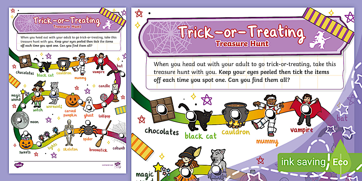 Trick-or-Treating Treasure Hunt (Ages 5 - 7) - Twinkl