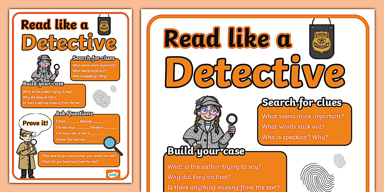 Editable Be a Detective Reader Poster (teacher made)