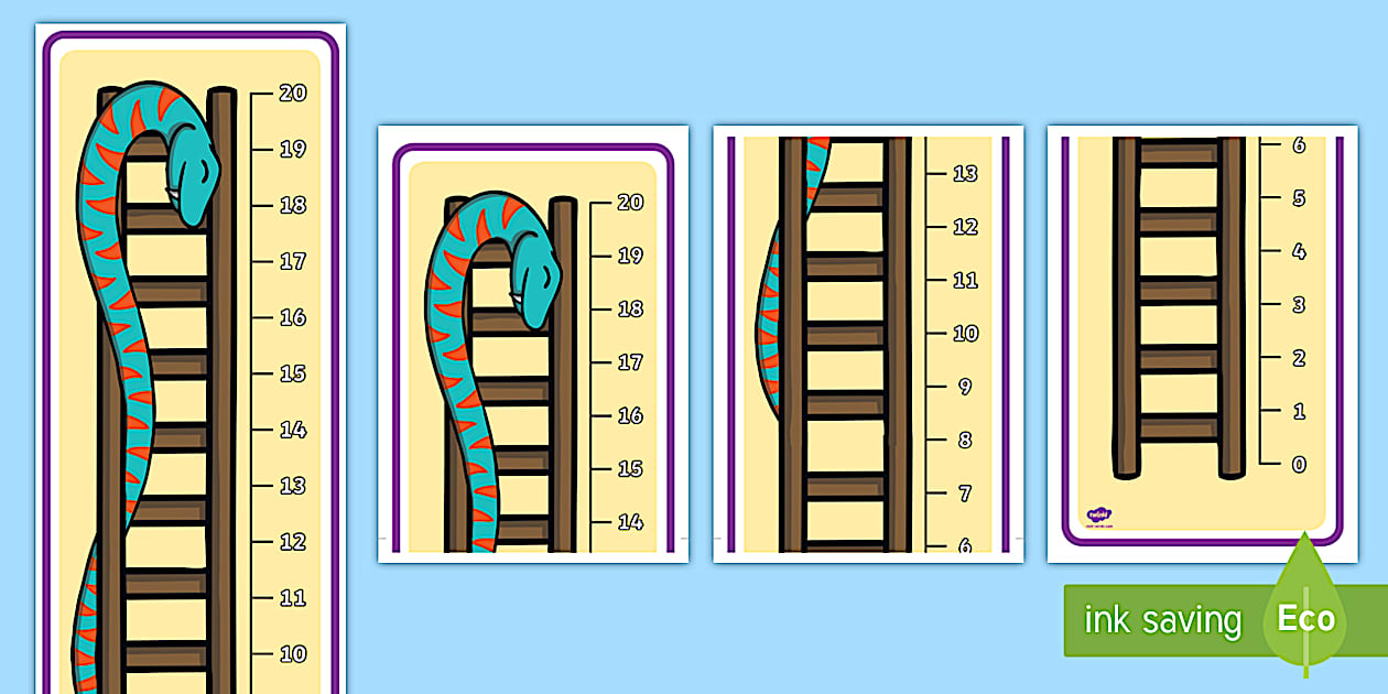 Snakes and Ladders 0-20 Vertical Number Line Display Banner