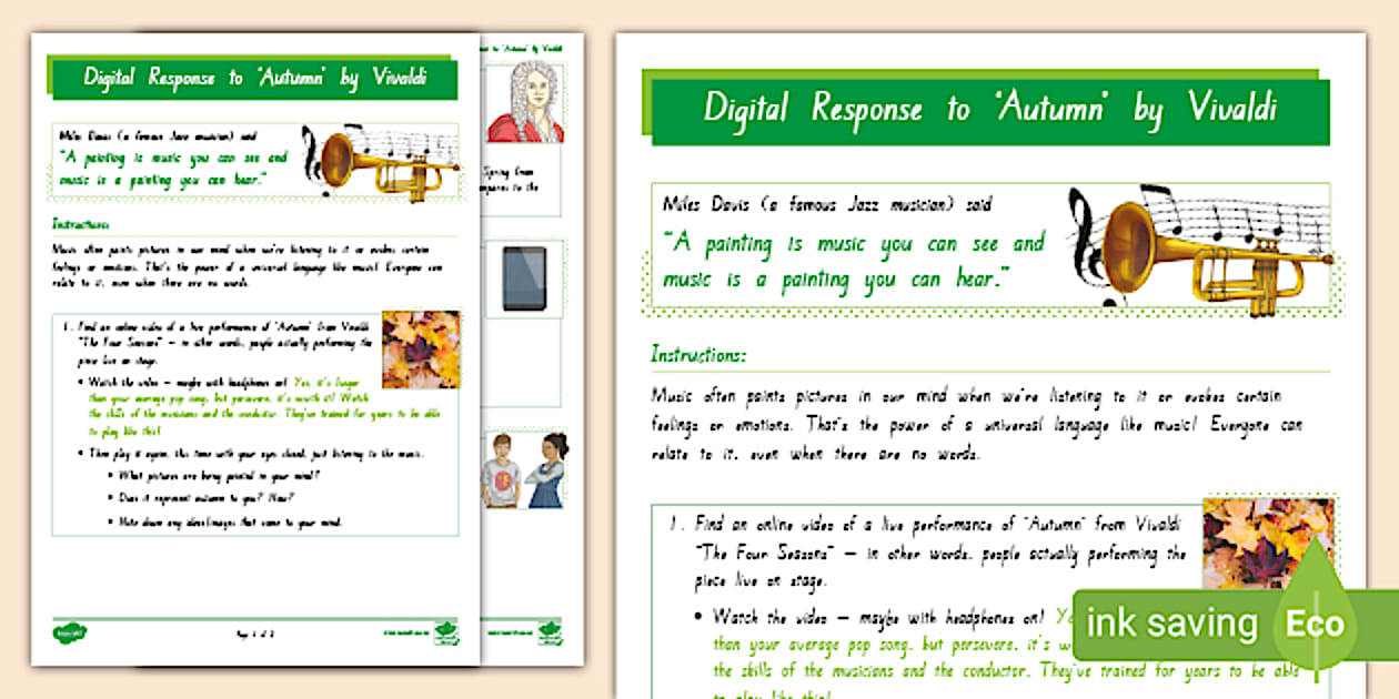 Autumn Music Response (teacher made) - Twinkl