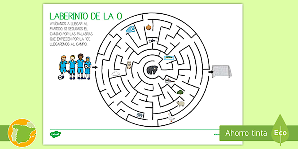 Ficha de Lecto: El laberinto de la letra O - Twinkl
