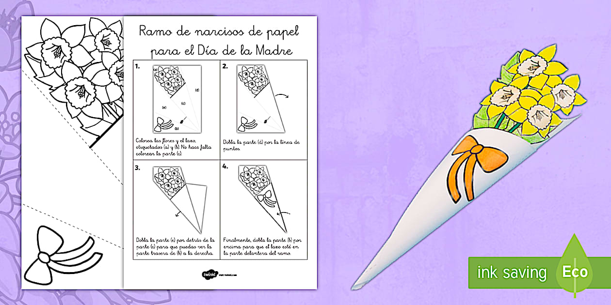 Manualidad para el Día de la Madre: ramo de flores de papel
