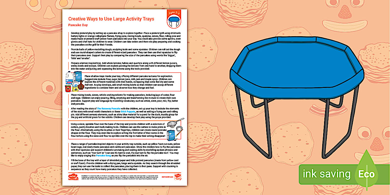 EYFS Ages 2-3 Large Activity Trays: Pancake Day | Twinkl