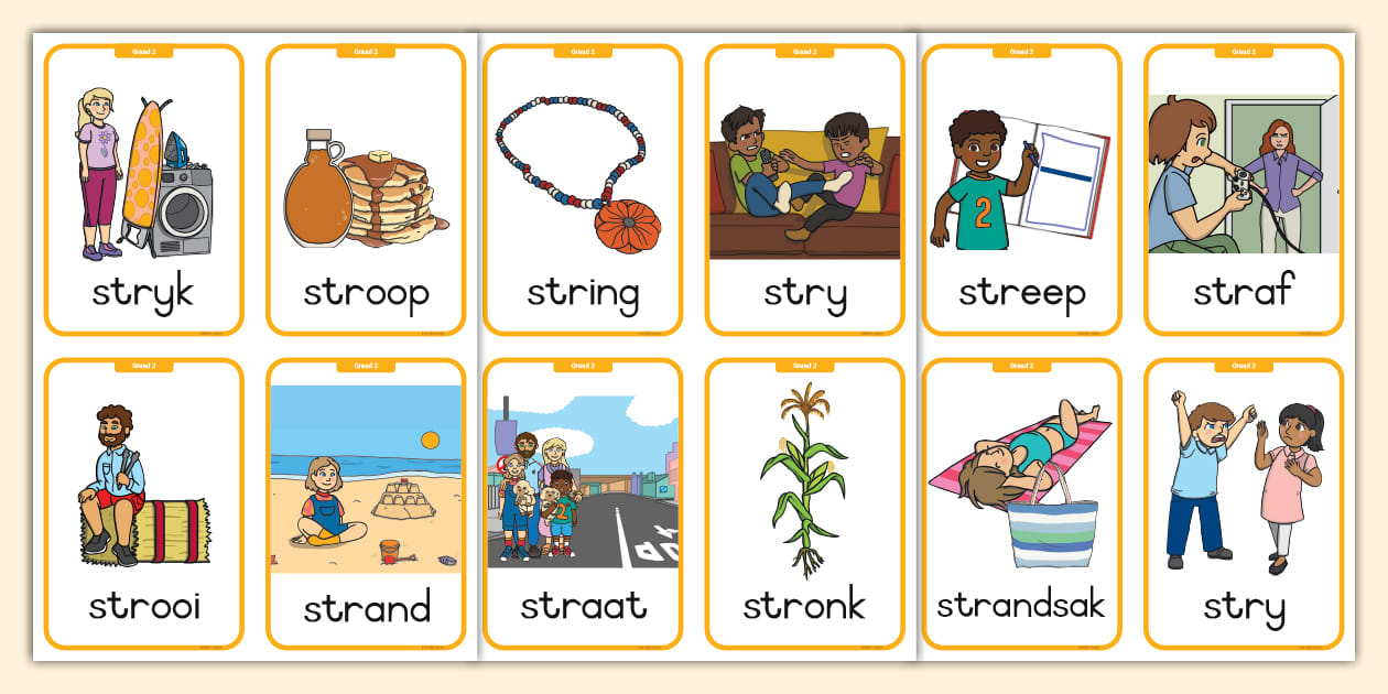 Graad 2 Klanke Flitskaarte str (Teacher-Made) - Twinkl