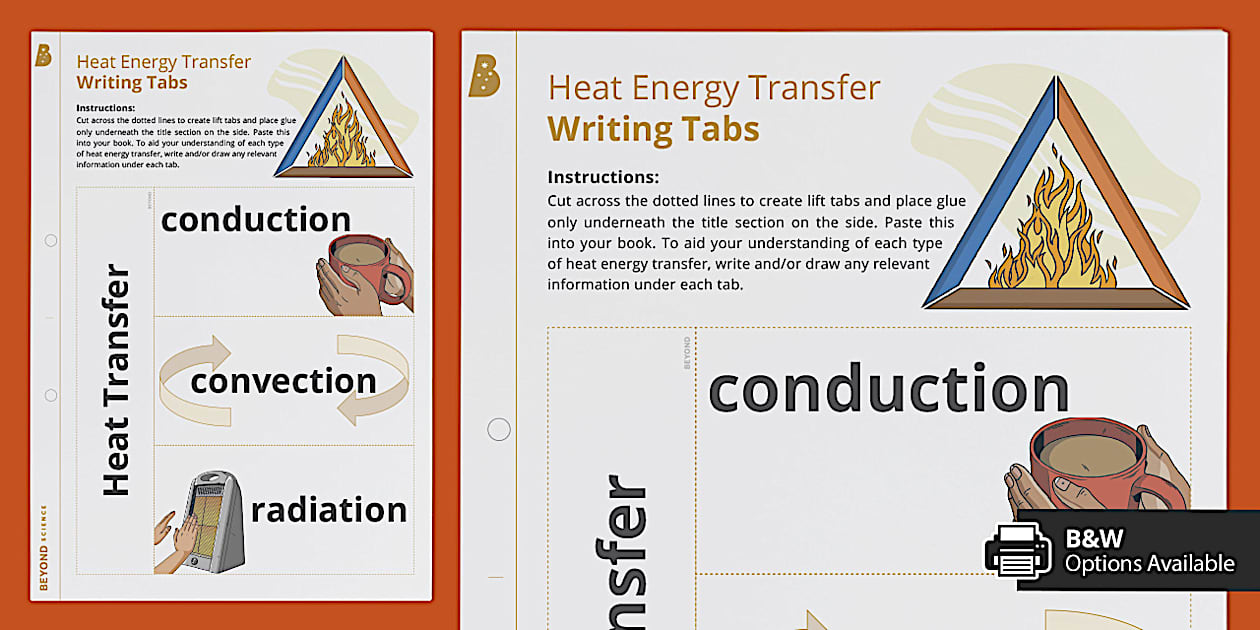Heat Energy Transfer Writing Tabs (teacher made) - Twinkl