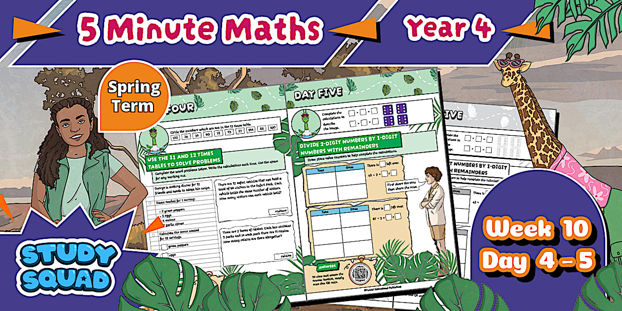 👉 * NEW * Study Squad 5 Minute Maths - Year 4 Spring - Week 10 Day 4-5