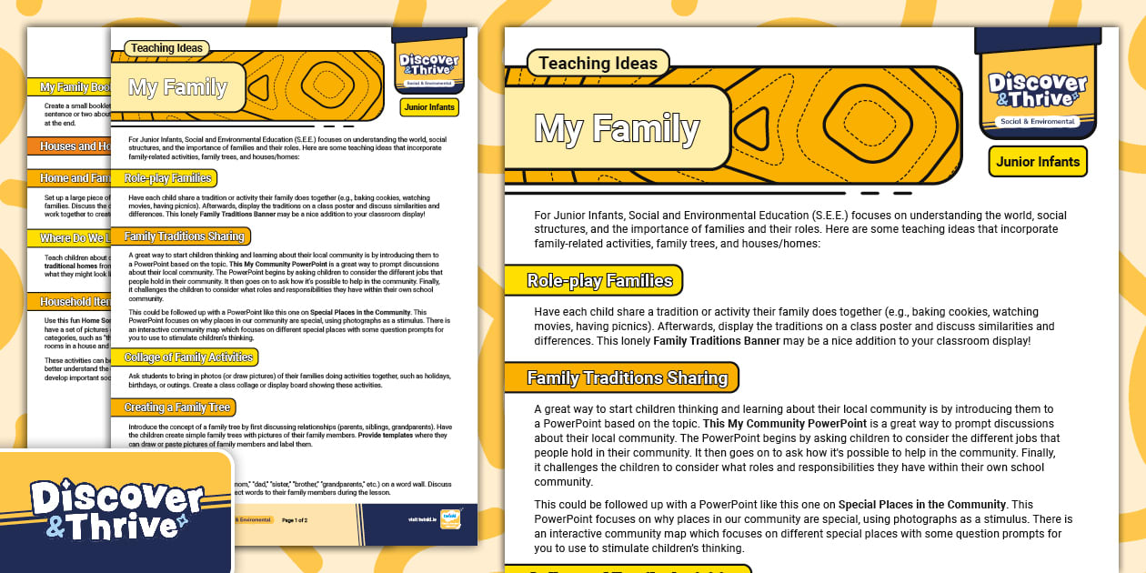 My Family Teaching Ideas Social and Environmental Curriculum