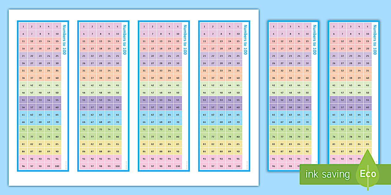 Cursive Numbers to 100 Bookmarks (teacher made) - Twinkl