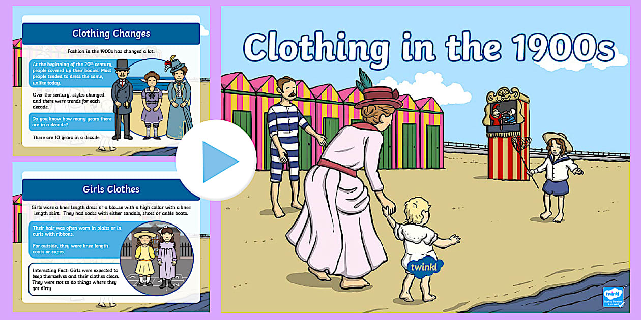 KS1 Clothing in the 1900s PowerPoint (teacher made) - Twinkl