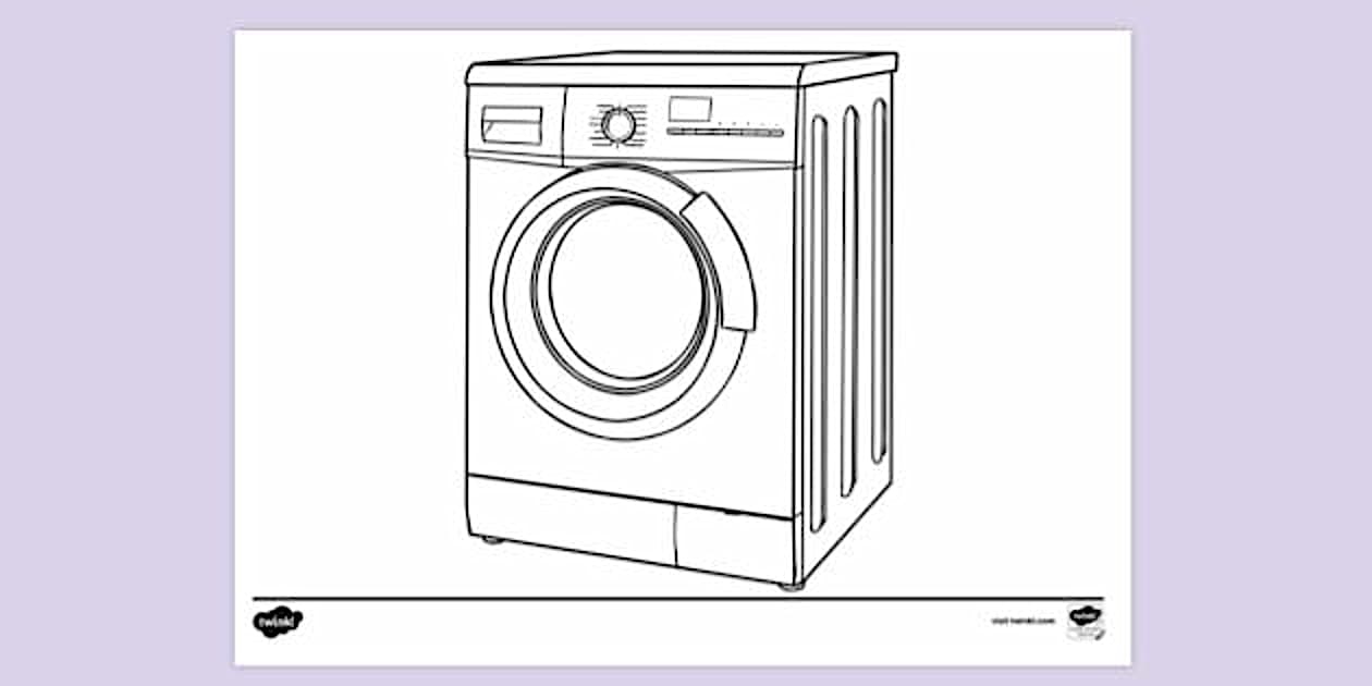 Washing Machine Colouring Sheet | Colouring Sheets - Twinkl