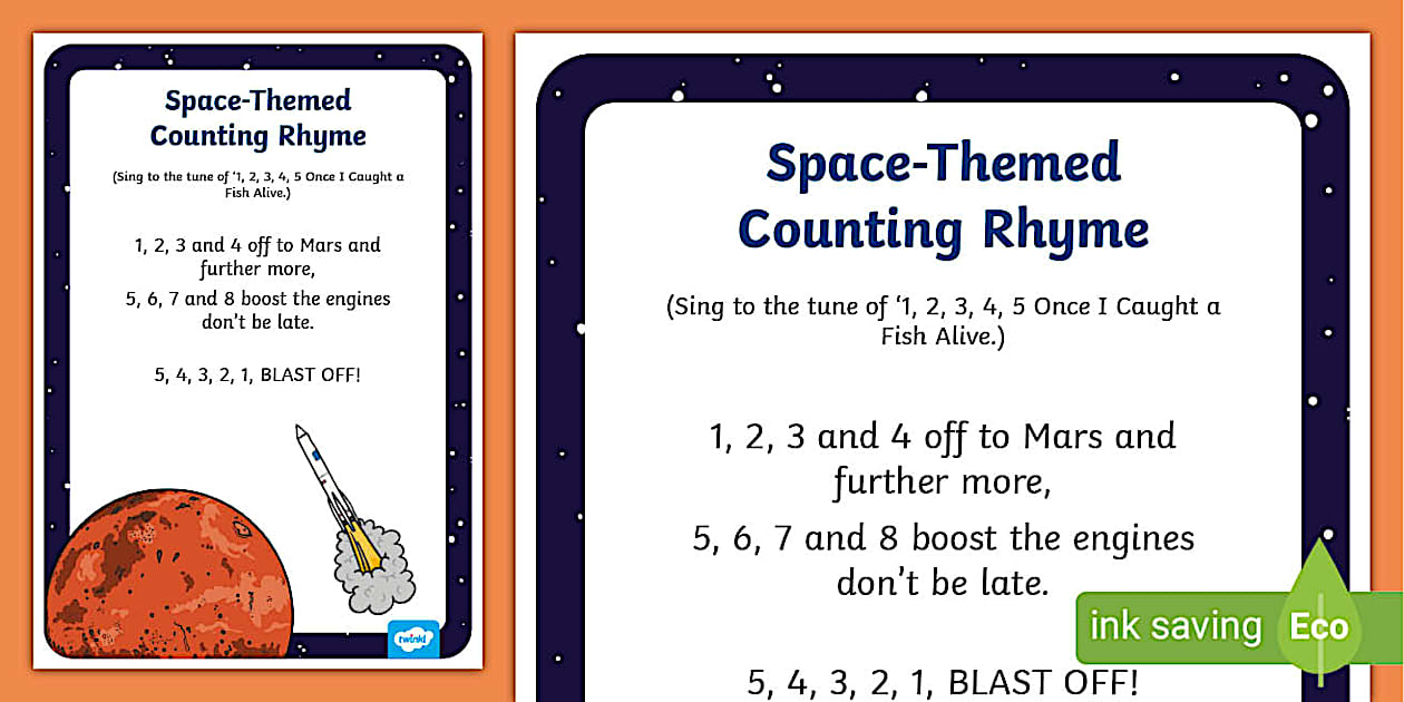 Space Themed Counting Rhyme (teacher made) - Twinkl
