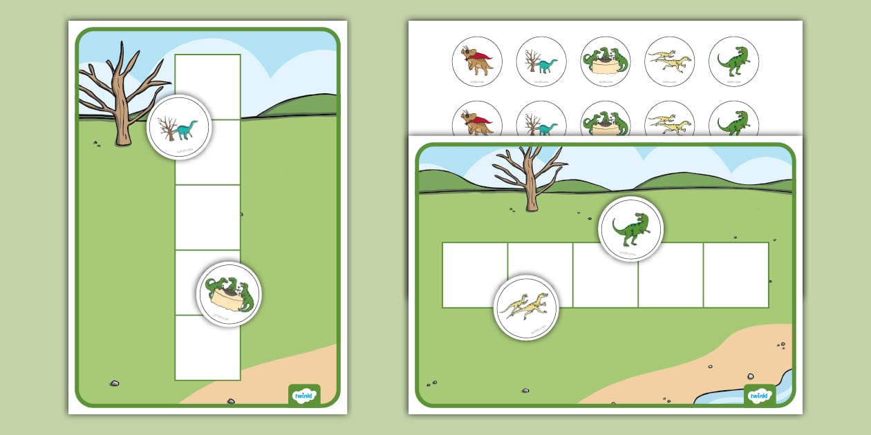 Five Enormous Dinosaurs Five-Frame and Counter Activity