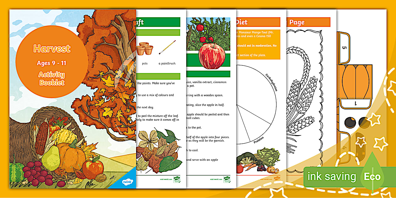 Harvest-Themed Activity Booklet (Ages 9 - 11) (teacher made)