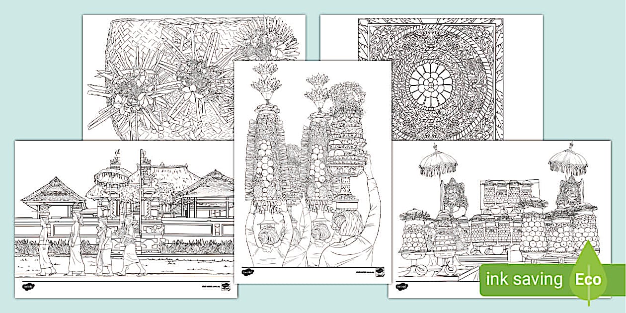 Indonesian Mindfulness Colouring Pages - Twinkl