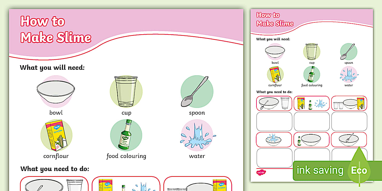How to Make Slime Activity Sheet (teacher made) - Twinkl